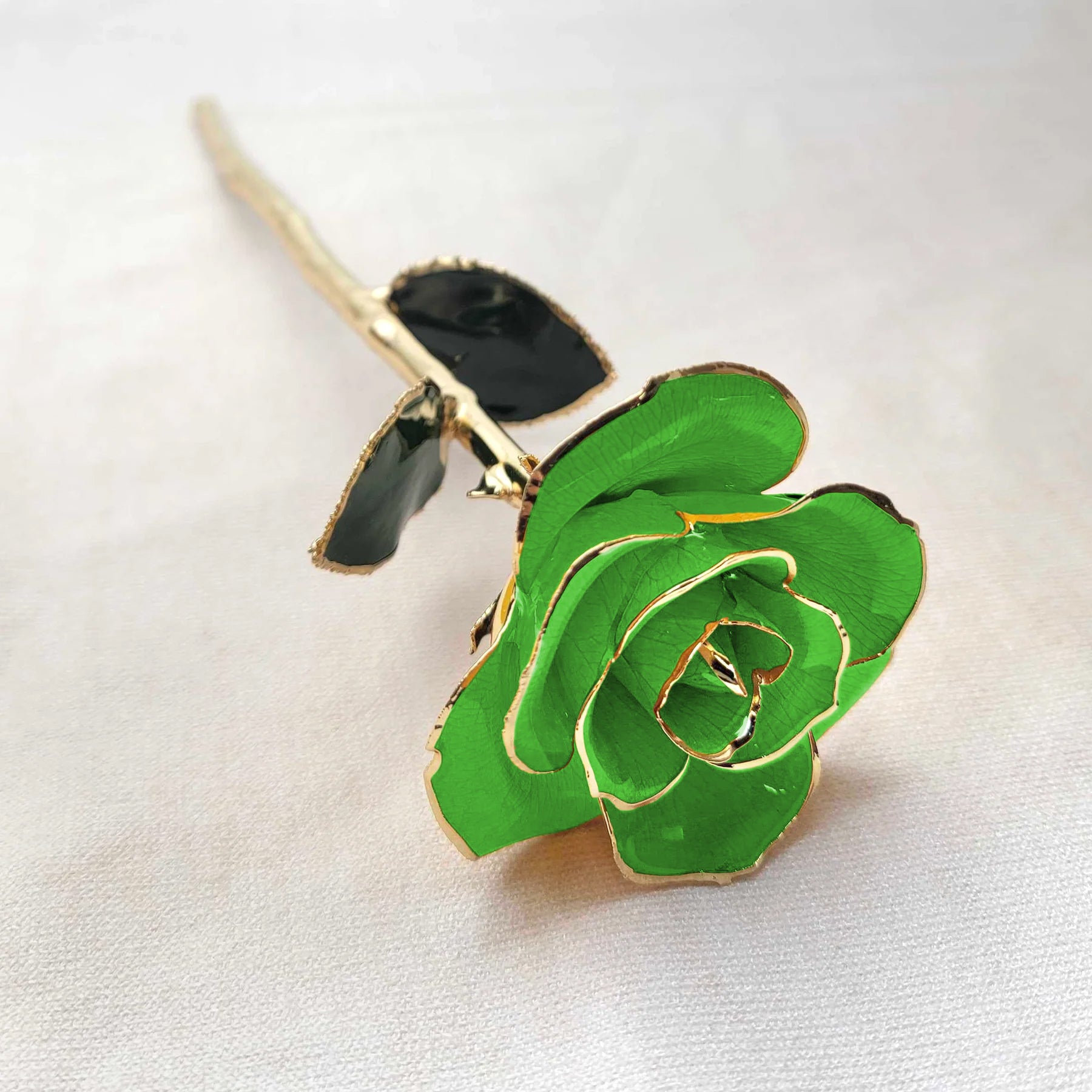 Emerald Rose Dipped In Gold - 20th Anniversary Flower – Forever Anniversary